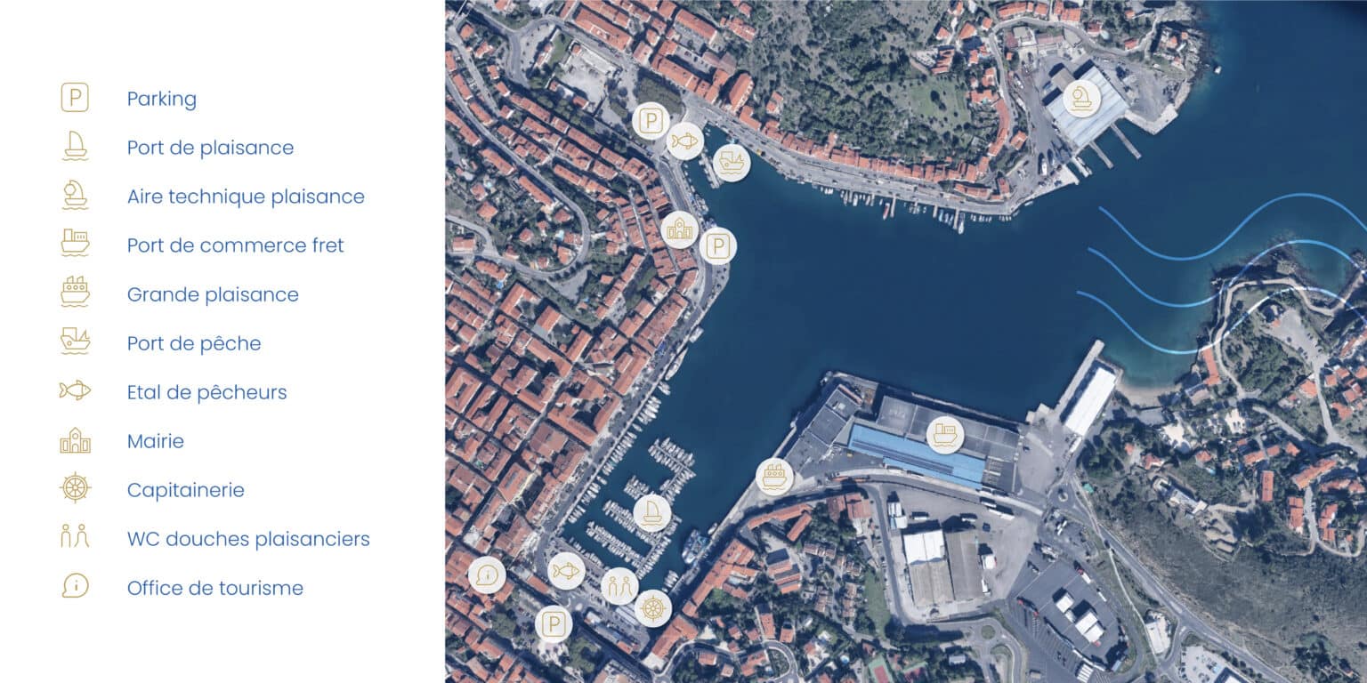 Access to the Port of Port-Vendres. Easy and fast by sea or land.